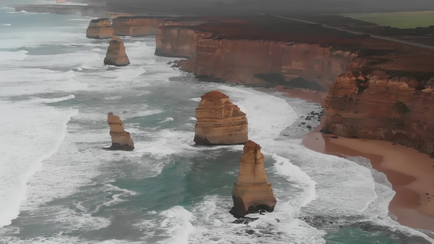 Coastline along the Great Ocean Road in Victoria, Australia image ...