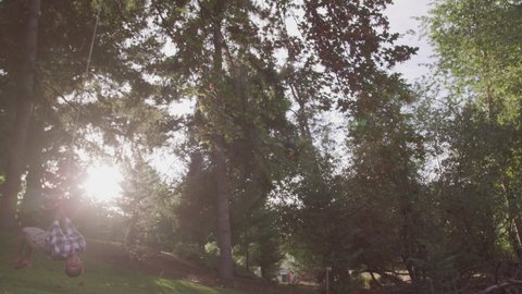 Goofy Little Boy Swings On Rope Stock Footage Video (100% Royalty-free ...