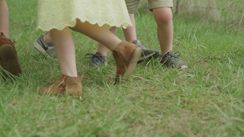 Closeup Little Kids Legs Playing Green Stock Footage Video (100% ...