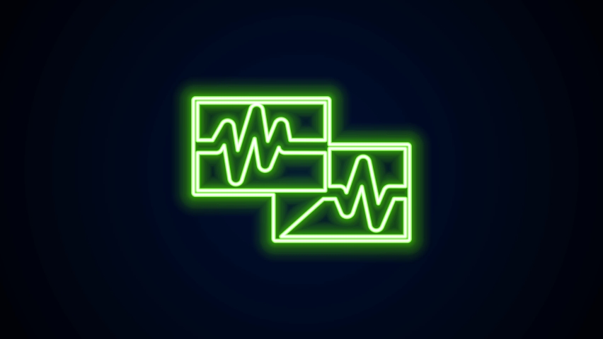 Animated heart beat white icon. Patient getting ekg test line animation ...