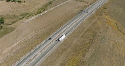 One Semi Truck White Trailer Cab Stock Footage Video (100% Royalty-free ...