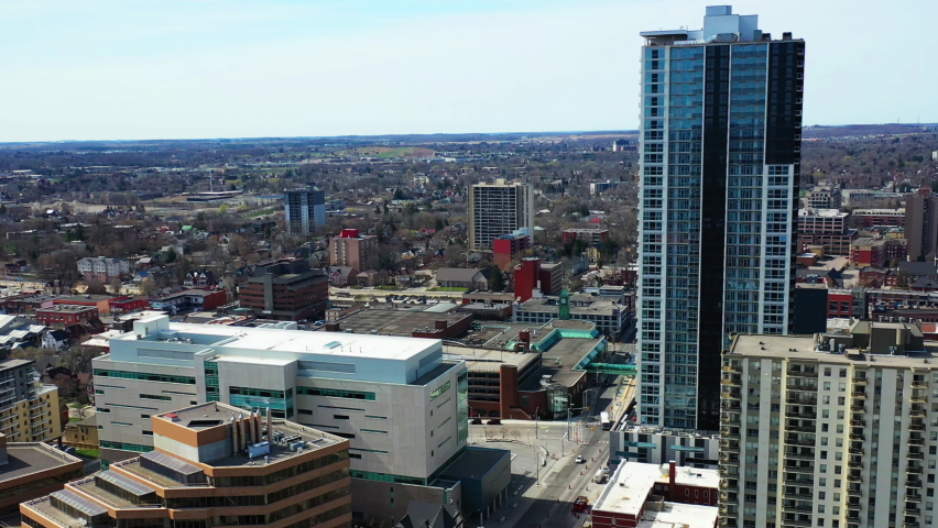 Aerial View of Downtown Kitchener in Ontario, Canada image - Free stock ...