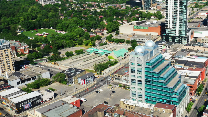 Aerial View of Downtown Kitchener in Ontario, Canada image - Free stock ...