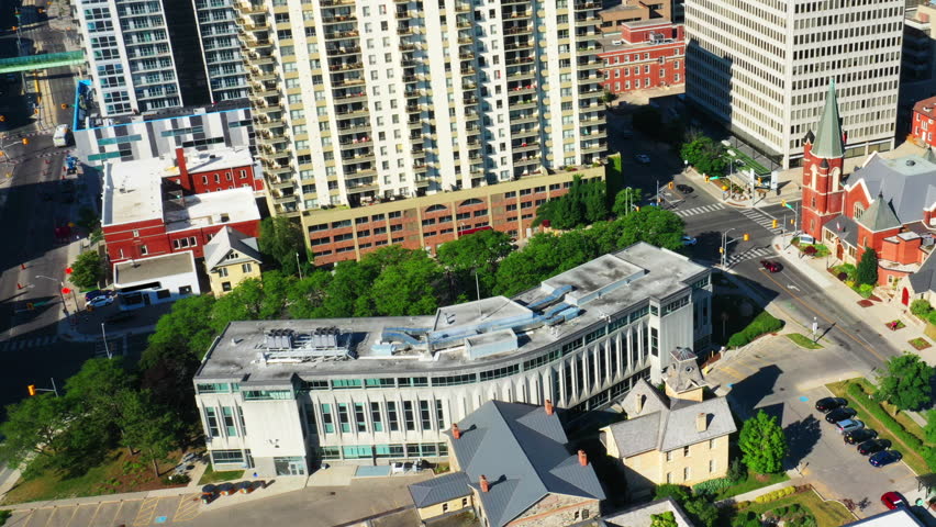 Aerial View of Downtown Kitchener in Ontario, Canada image - Free stock ...