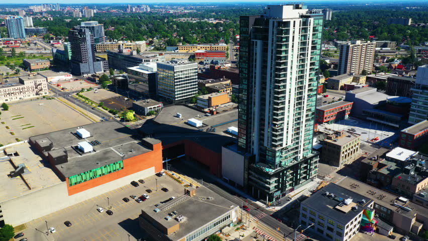 Aerial View of Downtown Kitchener in Ontario, Canada image - Free stock ...