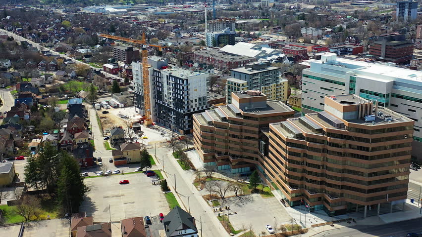Aerial View of Downtown Kitchener in Ontario, Canada image - Free stock ...