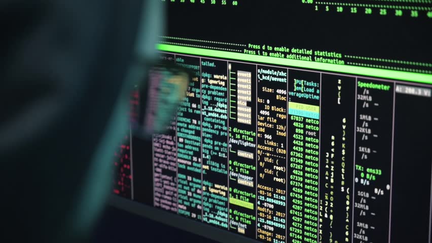 Software Developer Writing Algorithm In Front Of Computer With Green Screen Chroma Key Mockup In