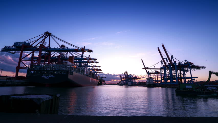 Timelapse of Container Harbor at Stock Footage Video (100% Royalty-free ...
