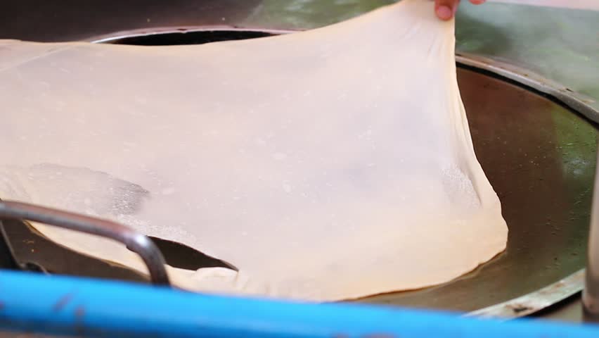 Frying Roti,making Traditional Indian Food Stock Footage Video (100% ...