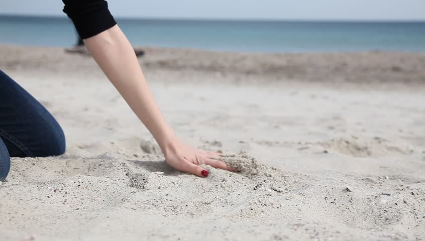 Female Hand Rubbing Sand On Stock Footage Video (100% Royalty-free ...
