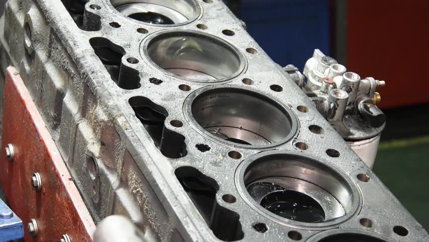 Car engine flywheel repairs at service station internal parts of ...