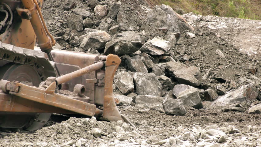 low angle shot medium sized bulldozer Stock Footage Video (100% Royalty ...