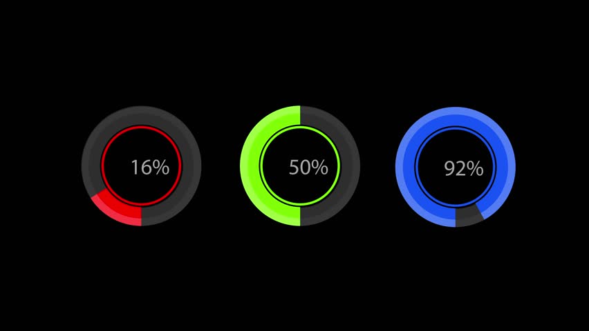 Progress Loading Circles with Percent Set Templates in Technology ...