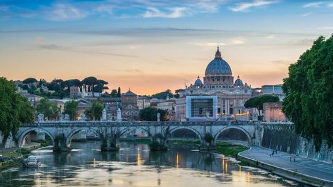 Rome City Skyline Day Night Sunset Stock Footage Video (100% Royalty ...