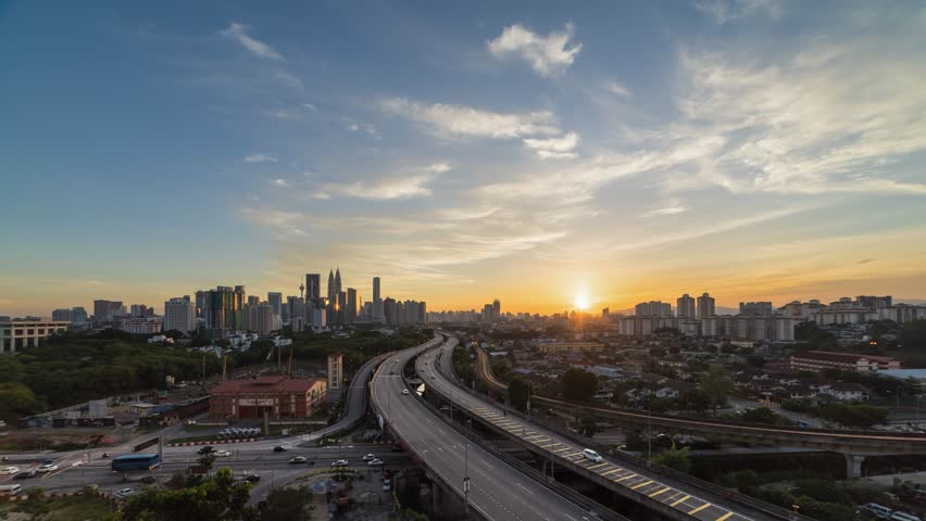 Time Lapse Breathtaking Day Night Cityscape Stock Footage Video (100% ...