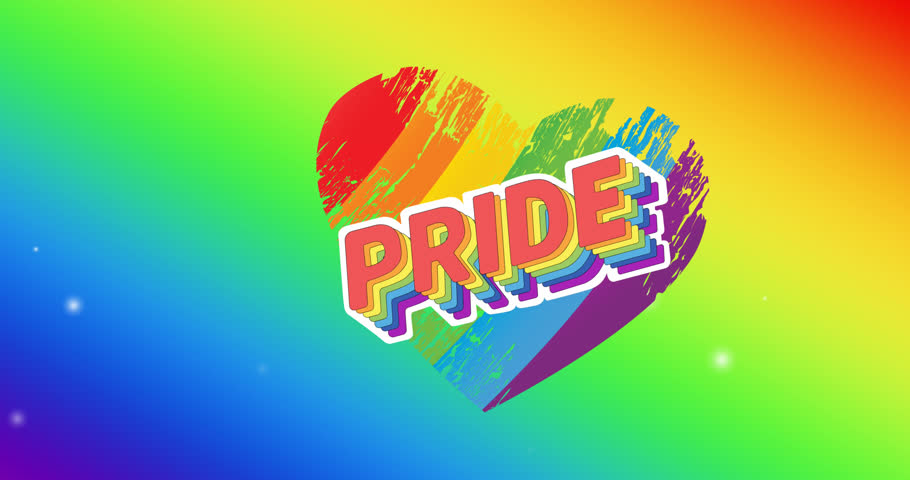 lgbtq pride month rainbow typography animation, pride month rainbow ...