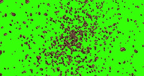 Digital Animation Coffee Beans Flying Vortex Stock Footage Video (100% ...