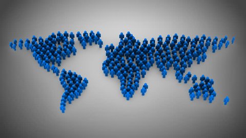 people form map world gray background Stock Footage Video (100% Royalty ...