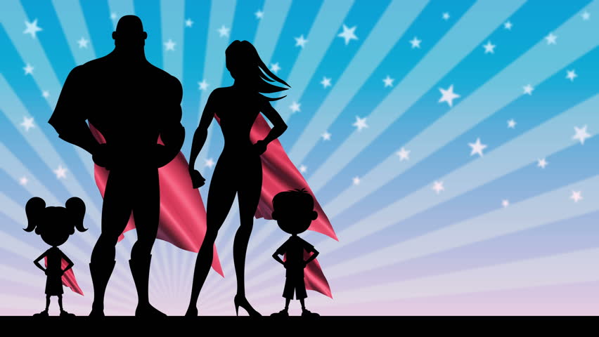 Superhero Family Cartoon