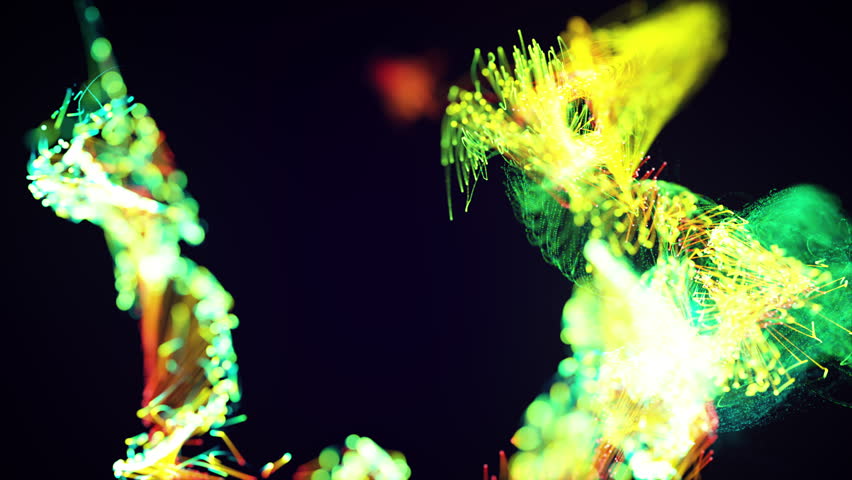 AI lettering and binary code in a particle animation - futuristic technology background Video ...