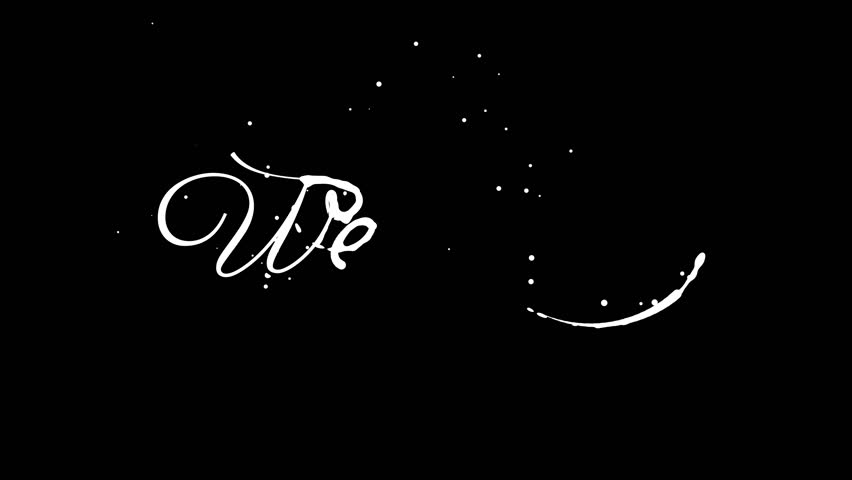 Welcome Handwritten Animated Text in Black and White Color. vector ...