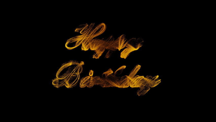 Happy birthday to you animation text in black color on transparent ...