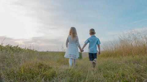 Two Happy Children Playing On Road Stock Footage Video (100% Royalty ...