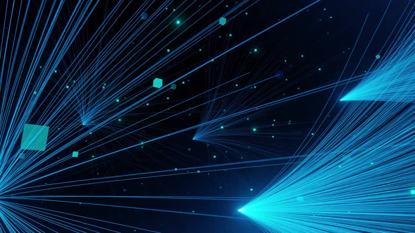 Colorful Illustrative 3D Animation of Neural Network. Concept: Deep Learning, Chatbot ...