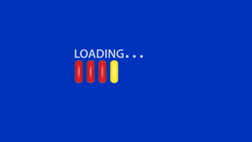 Progress loading bar screen animation video effect on black background ...
