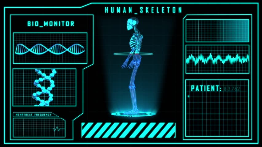 human skeleton sci hud display Stock Footage Video (100% Royalty-free ...