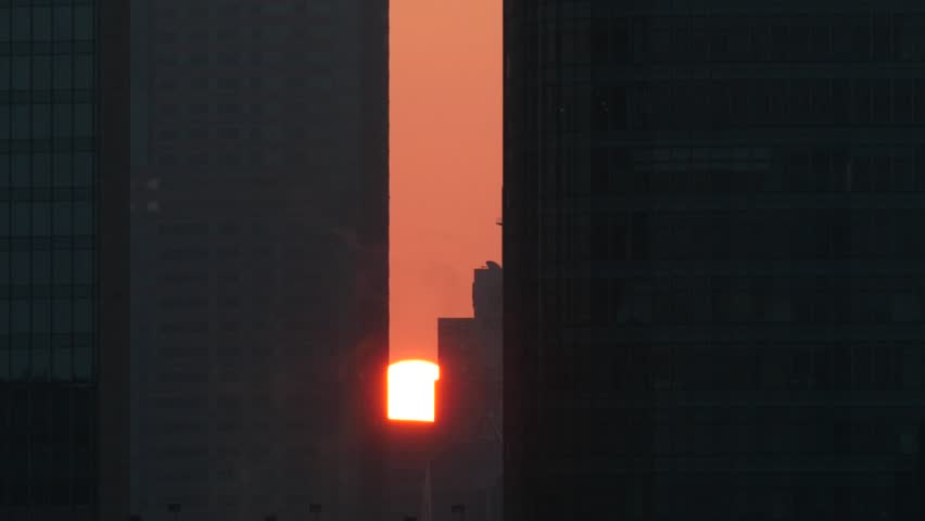 Dusk and sunset and red skies in Shanghai image - Free stock photo ...