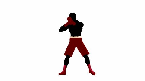 Male Boxer Boxing On White Background Stock Footage Video (100% Royalty ...