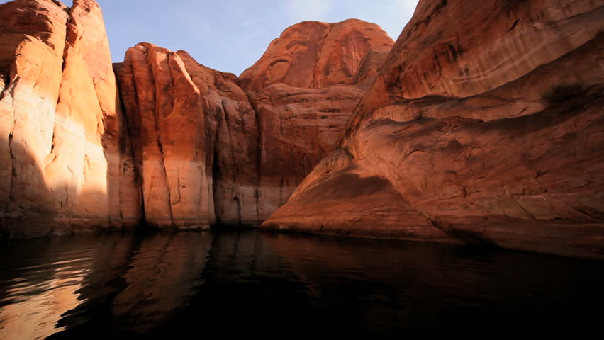 sandstone rock cliffs demonstrating dropping water Stock Footage Video ...