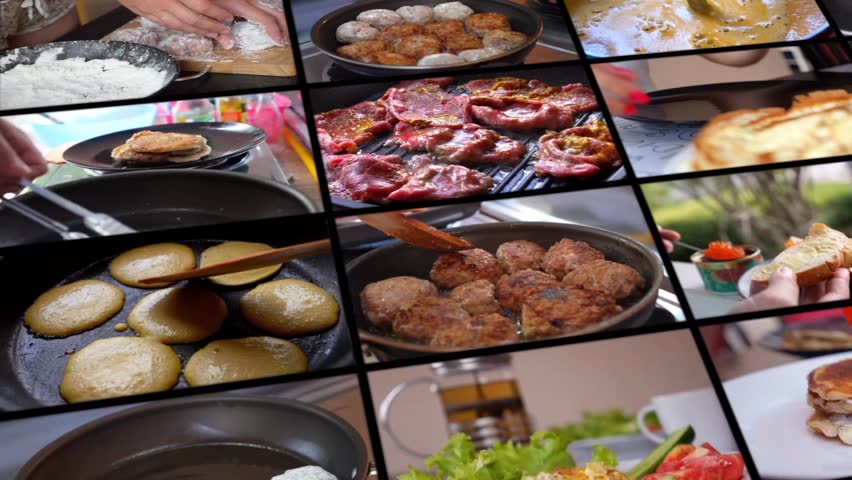 collage cooking food home Stock Footage Video (100% Royalty-free ...