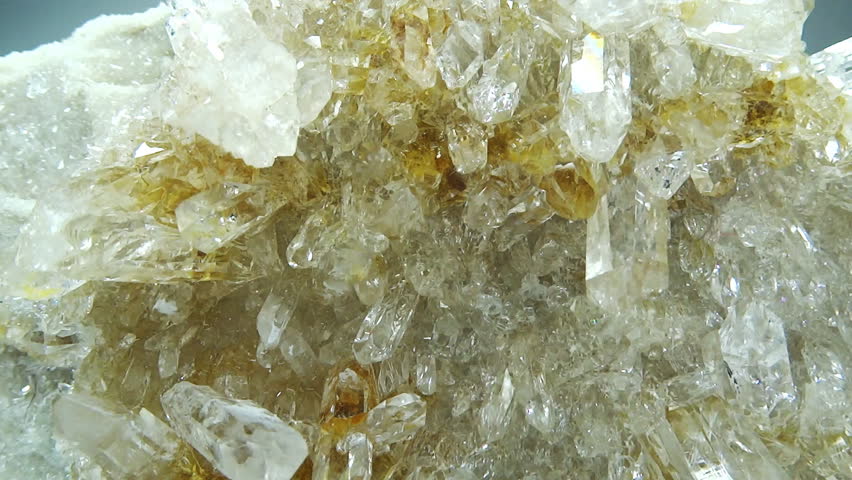 clear rock crystal quartz geode geological Stock Footage Video (100% ...