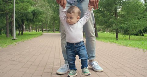 Lovely Baby Boy Making Tottering Steps Stock Footage Video (100% ...