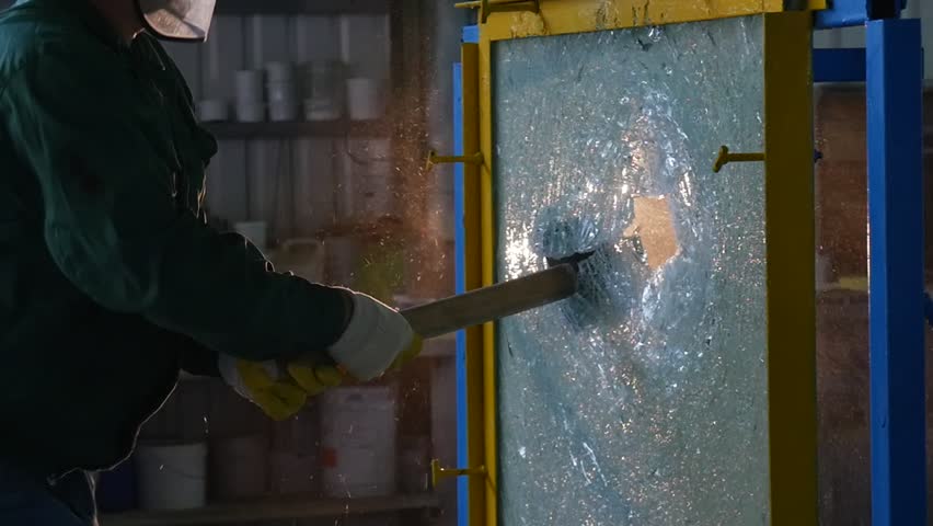 Beating Glass Sheet By Hummer Stock Video Footage - 4K and HD Video ...