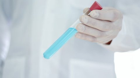 Scientist Hand Rubber Glove Shaking Test Stock Footage Video (100% ...