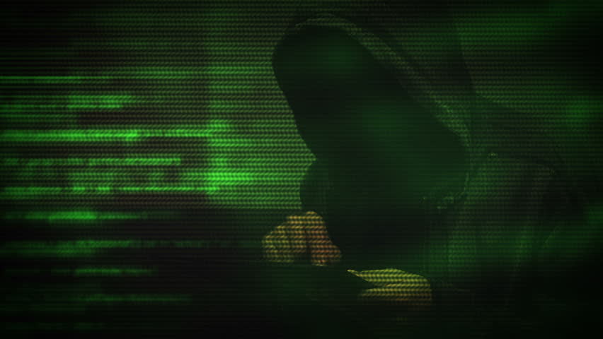 unrecognizable faceless hooded cyber criminal using Stock Footage Video ...