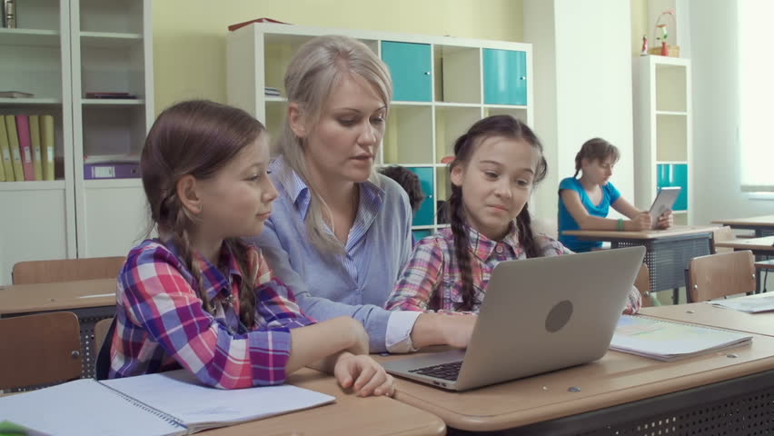 primary students learning computer skills school Stock Footage Video ...