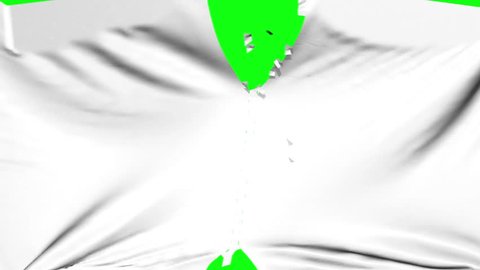 Pure White Cloth Ripped Transition Green Stock Footage Video (100% ...