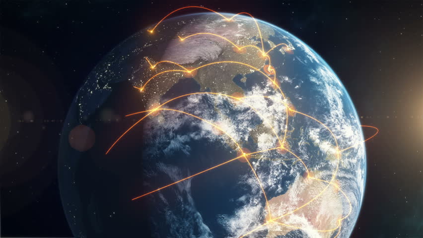 networked earth - orange Stock Footage Video (100% Royalty-free ...