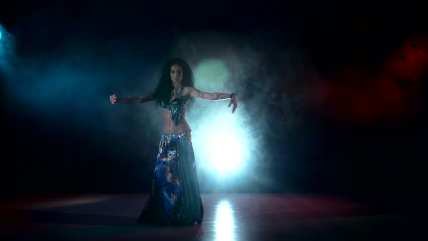 Beautiful Modern Belly Dancer Woman Dancing Stock Footage Video (100% ...