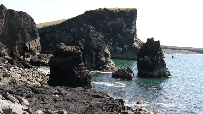 Rocky Beach in Iceland Beautiful Stock Footage Video (100% Royalty-free ...