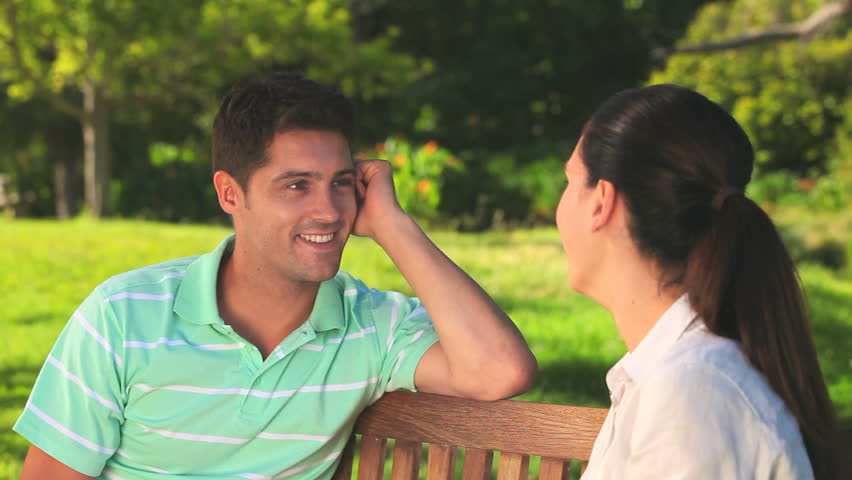 Lovers Talking Each Others On Bench Stock Footage Video (100% Royalty ...