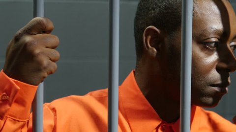 Black Male Inmate Jail Cell Eyes Stock Footage Video (100% Royalty-free ...