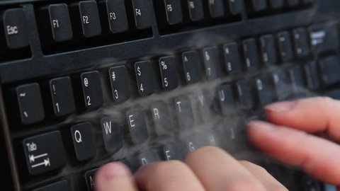 Person Burning Their Keyboard Quick Typing Stock Footage Video (100% ...