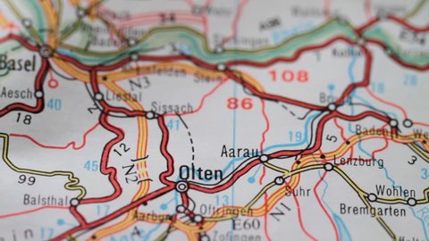 Zurich Marked On Map Dolly Shot Stock Footage Video (100% Royalty-free ...