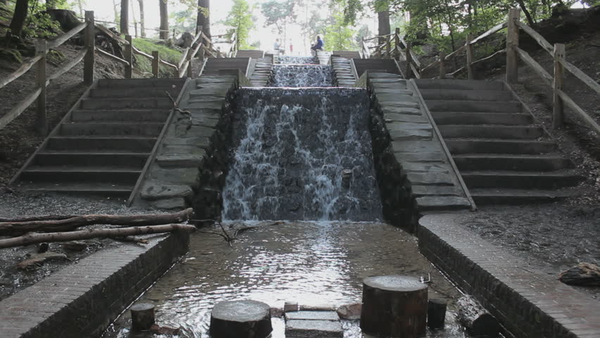 Human Made Waterfall Filmed at Stock Footage Video (100% Royalty-free ...