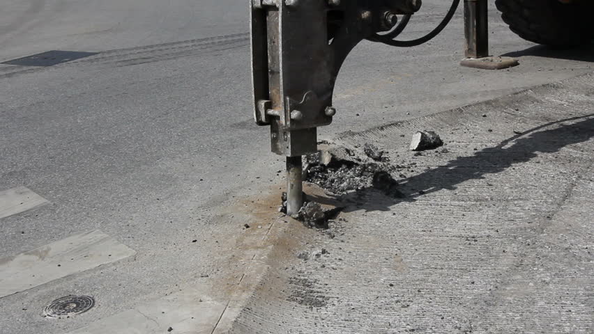 breaking asphalt pavement jack hammer full Stock Footage Video (100% ...
